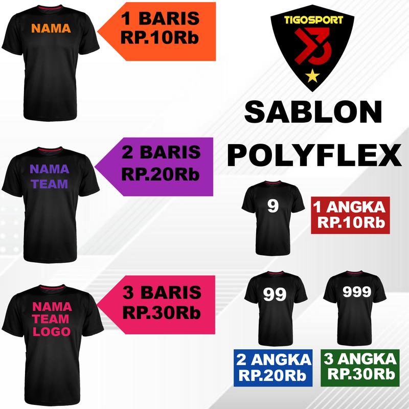 [ SABLON ] SABLON NAMA, NAMA TIM, NO PUNGGUNG, LOGO POLYFLE - Shop ...