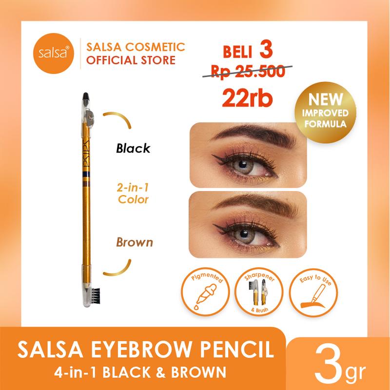 SALSA Eyebrow Pencil - 4in1 Black & Brown Pensil Alis Tahan Lama - Shop ...