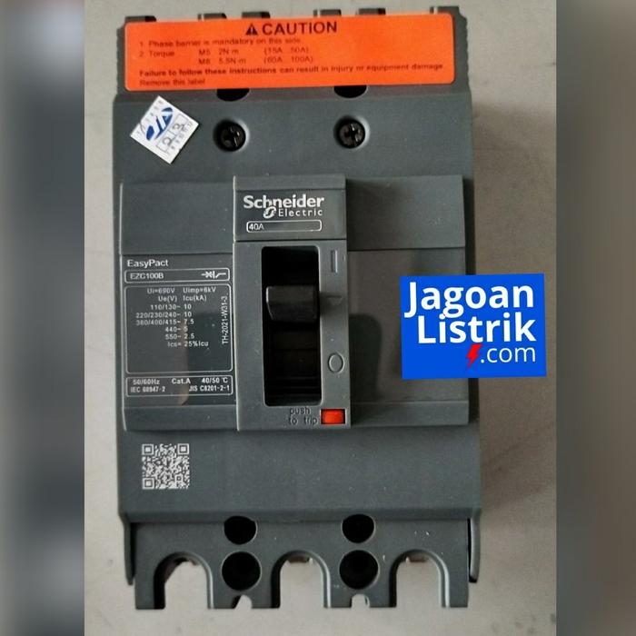 Jual MCCB EZC100B 3P NFB Breaker Schneider EZC 100B 15A 20A 25A 30A 40A ...