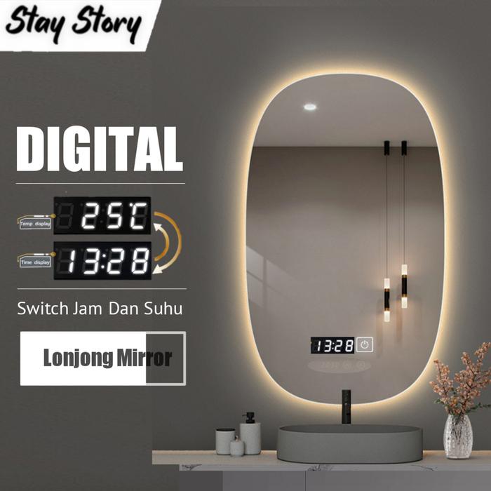 Jual Cermin LED Capsule Modern | Jam & Suhu Ruangan | Biar Gak Telat ...