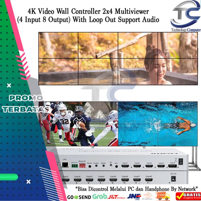 Jual 4K Video Wall Controller 2x4 4x2 Multiview 4 Input 8 Output Big ...