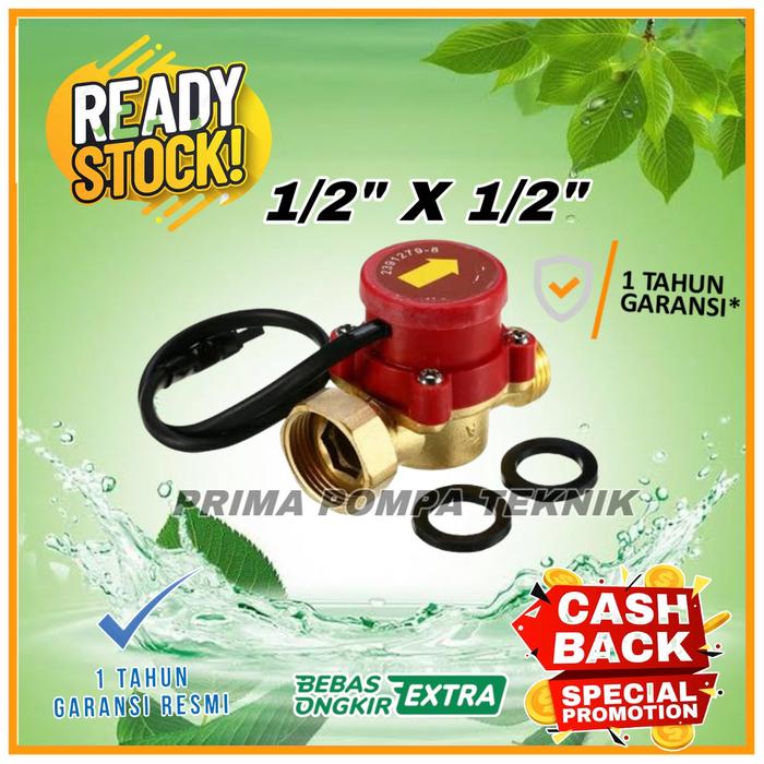 Jual Water Flow Switch 1/2" - 1/2" (Saklar Otomatis Pompa Air) Brass ...