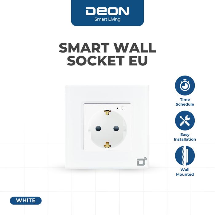 Jual DEON Smart Wall Socket EU White | Stop Kontak Pintar WiFi | Smart ...