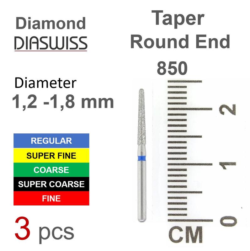 Diaswiss bur Taper Round End 850 crown prep dental bor gigi - Shop ...
