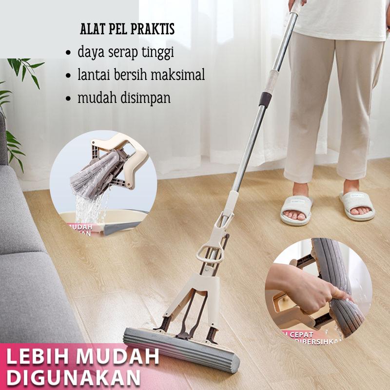 Alat Pel Lantai Praktis Sponge Mop Alat Pembersih Lantai Karet - Shop ...