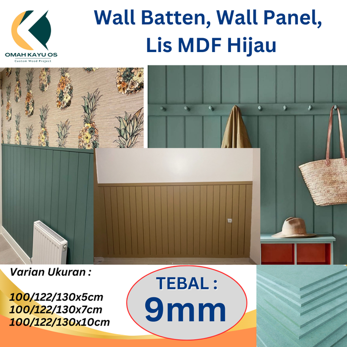 Jual Wall Batten Mdf Hijau / Wall Panel MDF / Dekorasi Dinding MDF Lis ...