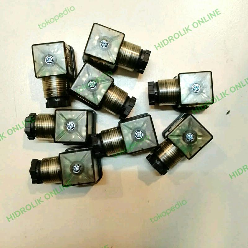 DIN PLUG / SOCKET COIL CONNECTOR SELENOID WITH LAMPU LED 24DC - Shop ...