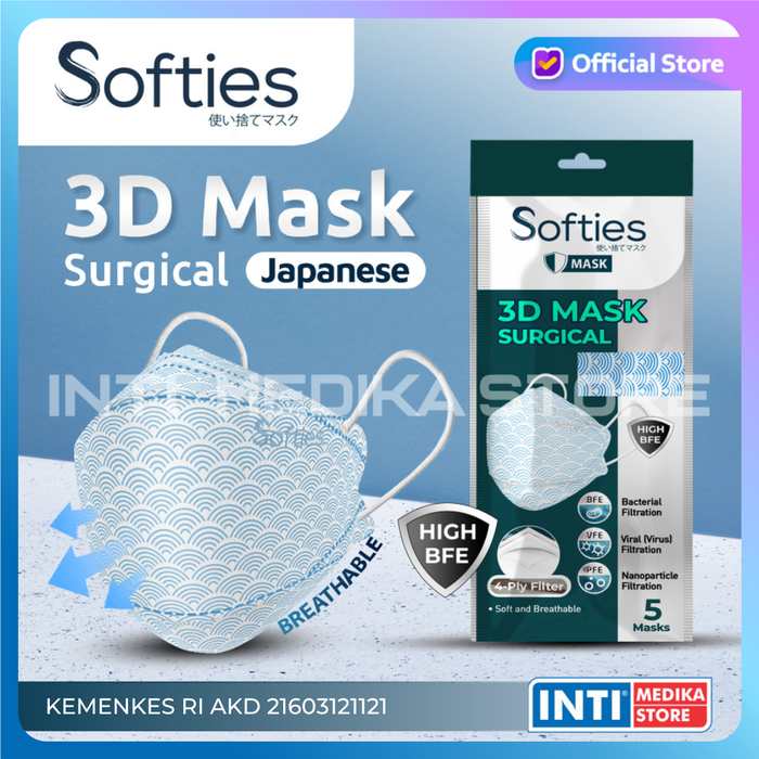 Promo SOFTIES - Masker 3D Surgical Mask 4 Ply JAPANESE | Model Earloop ...