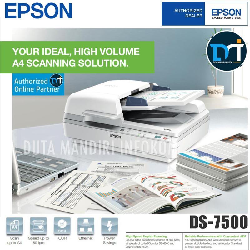 Epson WorkForce DS-7500 I DS7500 - Duplex ADF Flatbed Document Scanner ...