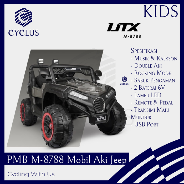 Jual Mobil Aki Jeep PMB M-8788 M8788 UTX Mainan Anak Remote Control ...