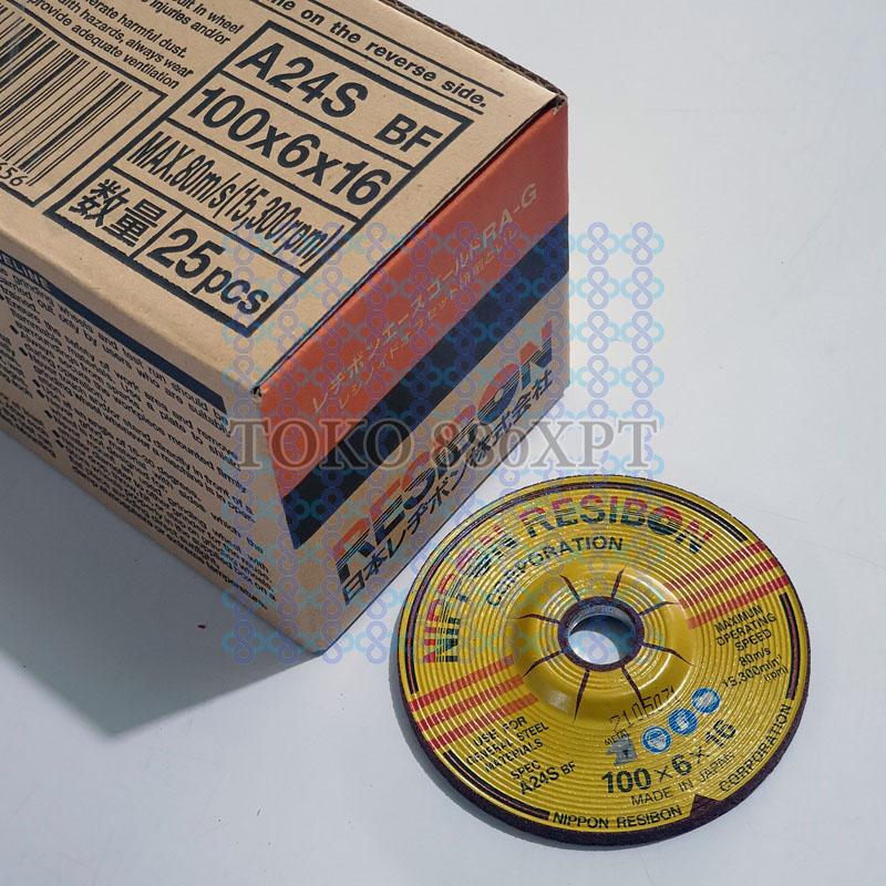 Nippon Resibon 4" 100mm X 6mm Japan A24S Mata Batu Gerinda Offset ...