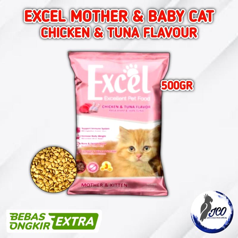 EXCEL MOTHER KITTEN CHICKEN TUNA 500GR MAKANAN KUCING EXCEL CAT - Shop ...