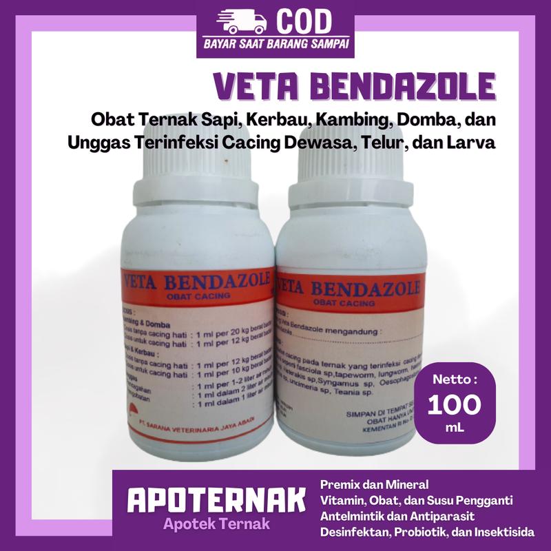 VETA BENDAZOLE @100 mL | Obat Cacing Minum Ternak Untuk Sapi - Shop ...