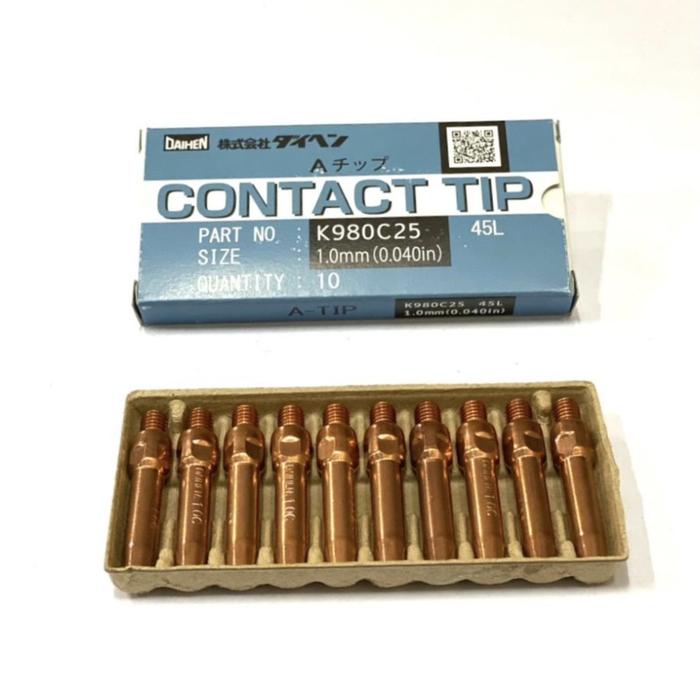 Jual OTC DAIHEN Kontak Contact Tip MIG Co2 1.0 X 45 X M6 K980C25 OTC ...