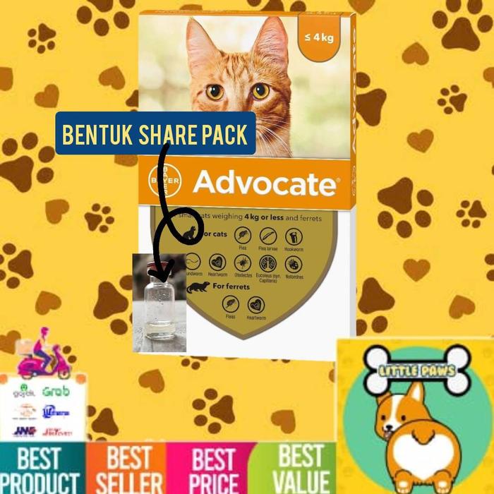 Promo REPACK Obat kutu kucing kecil small 0-4kg ADVOCATE CAT KITTEN ...