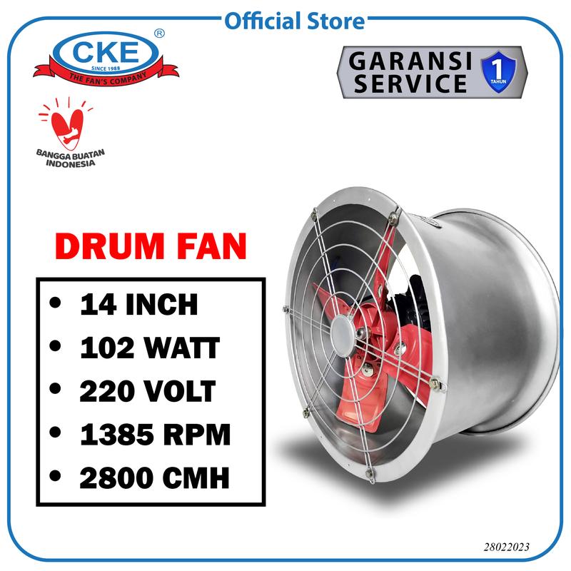 CKE Drum Fan DF-3.5B-TH 14 Inch Blower Tabung Blower Gedung Eksos ...