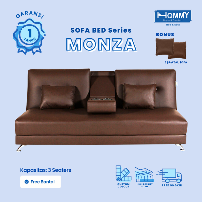 Promo SOFA BED MONZA HOMMY (Sofa dengan CUP HOLDER) - Oscar, Light Grey ...