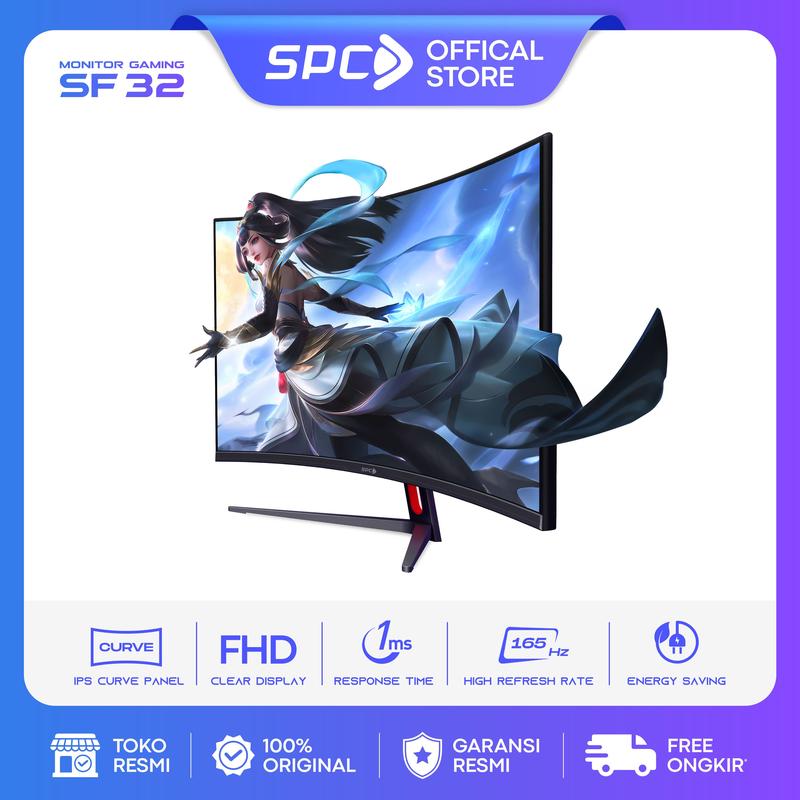SPC Led Moitor SF32 Curve - 32 Inch FHD IPS 165Hz - Shop | Tokopedia