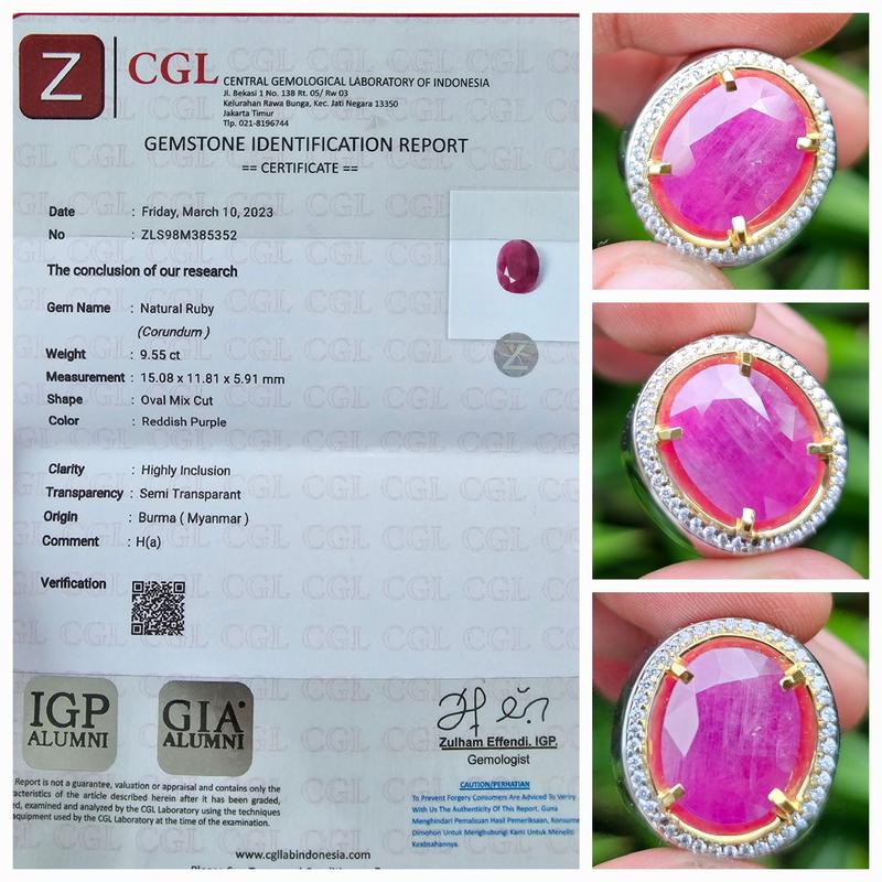 Batu Ruby Burma Myanmar Heat A Sertifikat 9.55 crt - Shop | Tokopedia