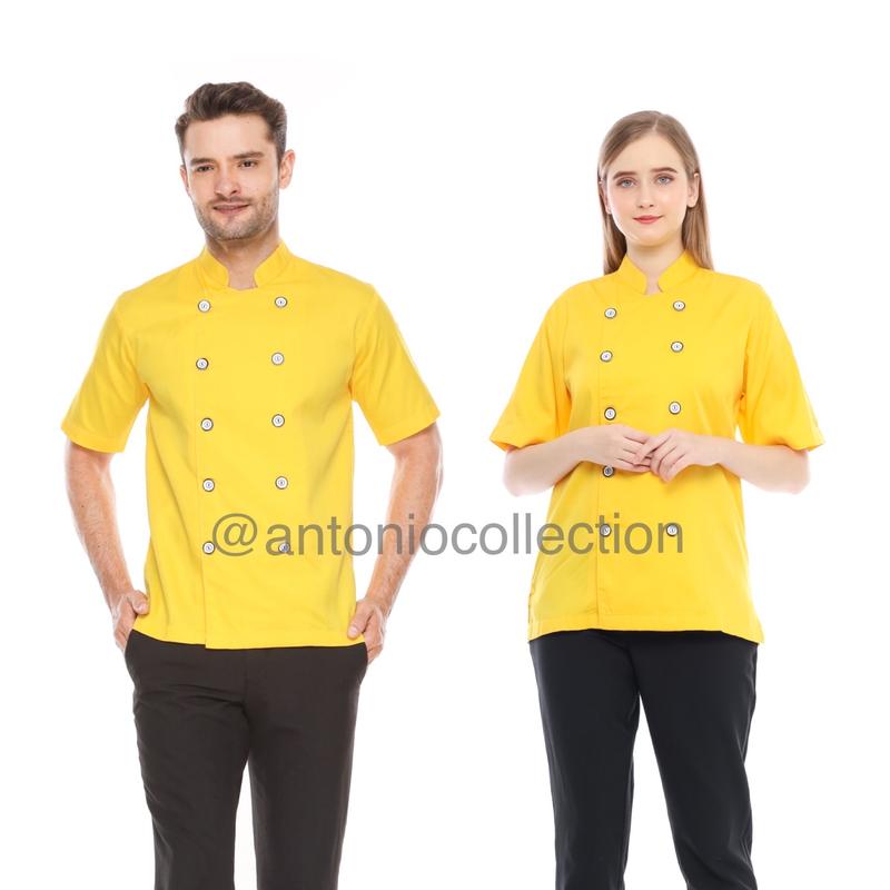 Baju Koki / Chef Jacket Kuning Unisex Lengan Pendek - Shop | Tokopedia