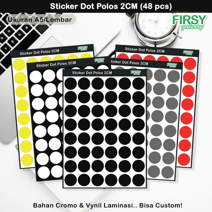 Jual Sticker Bulat Warna Polos, Label Dot Polos, 2CM, 48PCS, Bisa ...