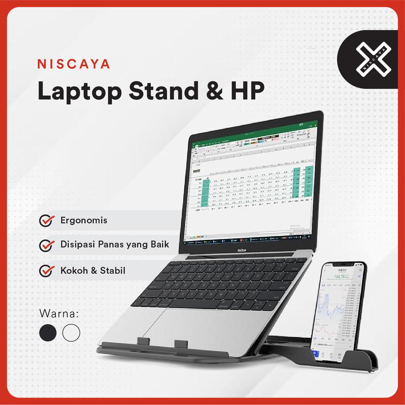 LAPTOP STAND DAN HP NISCAYA - NOTEBOOK HOLDER - BERKUALITAS - Shop ...