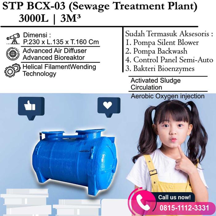 Jual TANGKI STP BIOTECH 3000 LITER 3M3 / HORIZONTAL SILINDER - Kab ...