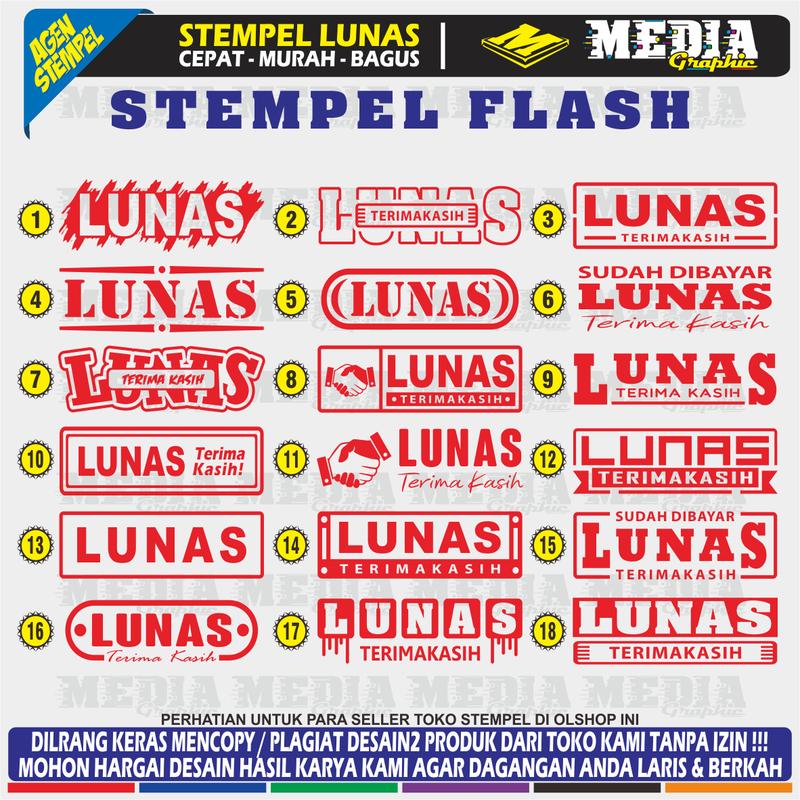 STEMPEL / CAP LUNAS / STEMPEL LUNAS MINI / STEMPEL FLASH - Shop | Tokopedia