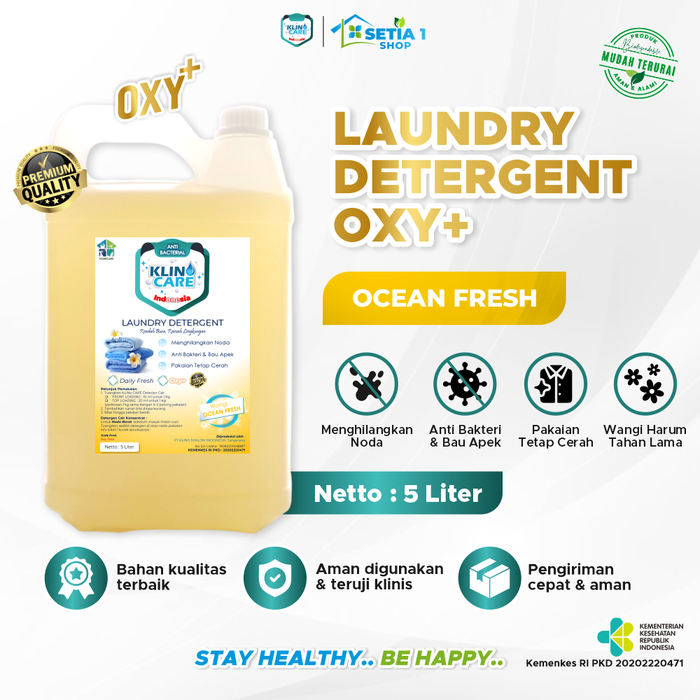 Jual Detergen Laundry 5 Liter Cair Formula 2 in 1 Plus Pewangi Anti ...