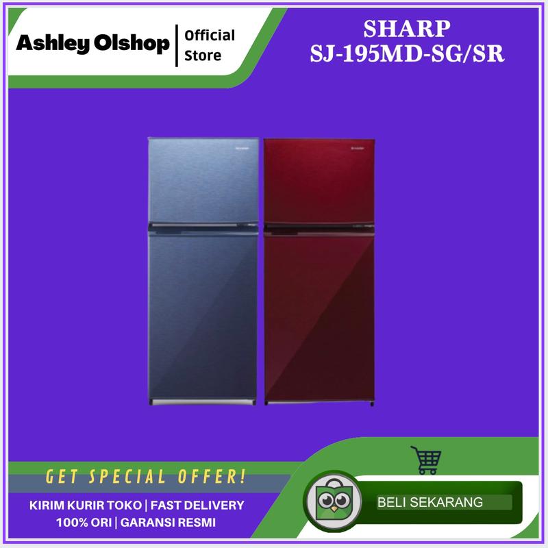 Kulkas 2 Pintu Sharp SJ 195 MD 172 liter Sharp SJ195MD SJ-195MD-SG/SR ...
