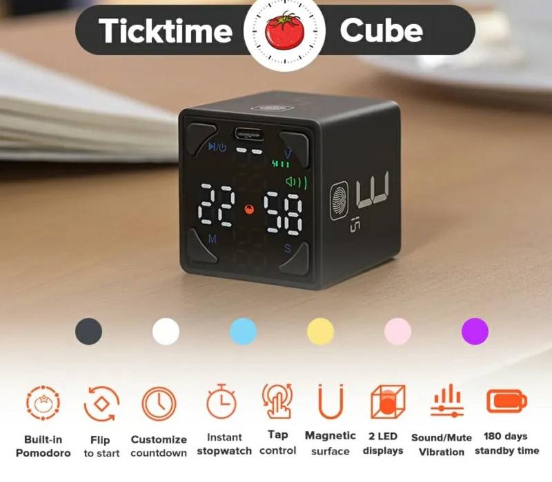 TICKTIME CUBE Pomodoro Timer AlatProduktivitas Kerja Belajar - Shop | Tokopedia