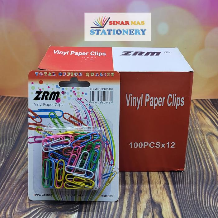 Jual Paper Clips Warna Klip Penjepit Kertas ZRM Clip Colour Vinyl (100 ...