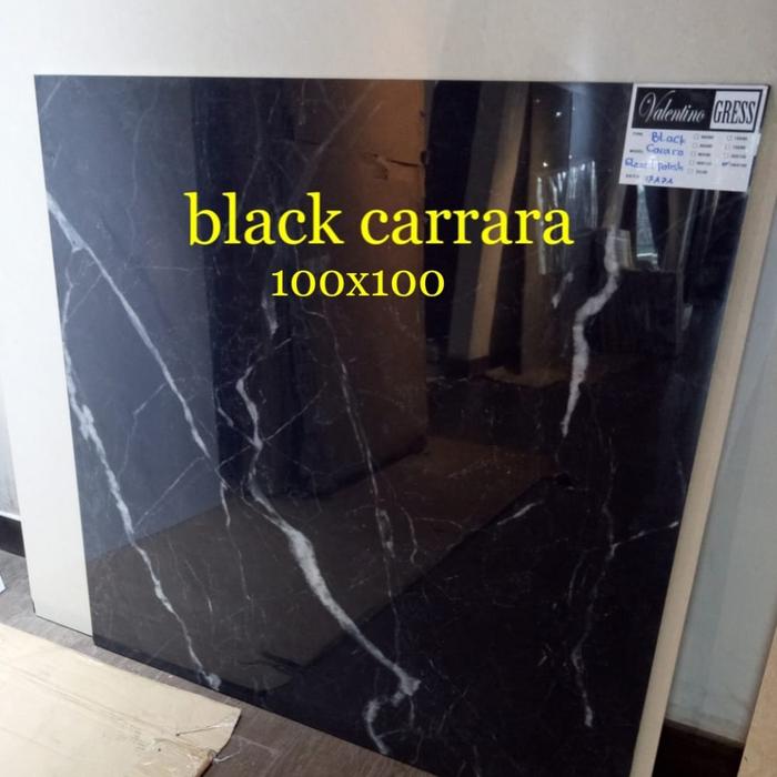 Jual Granit Lantai/ Dinding 100x100 Valentino Gress Black Carara Glazed ...
