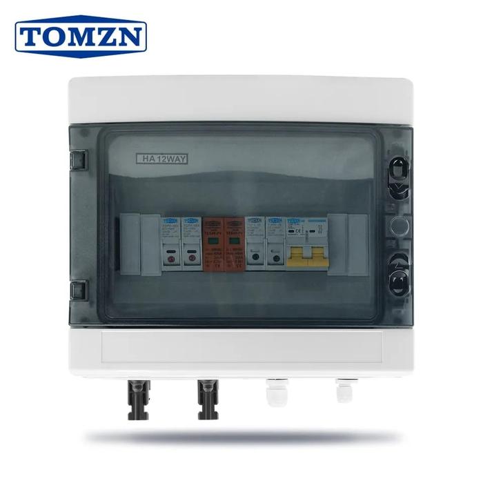 Jual Box Panel With Lightning Protection 2 input 1 out DC 600V Fuse MCB ...