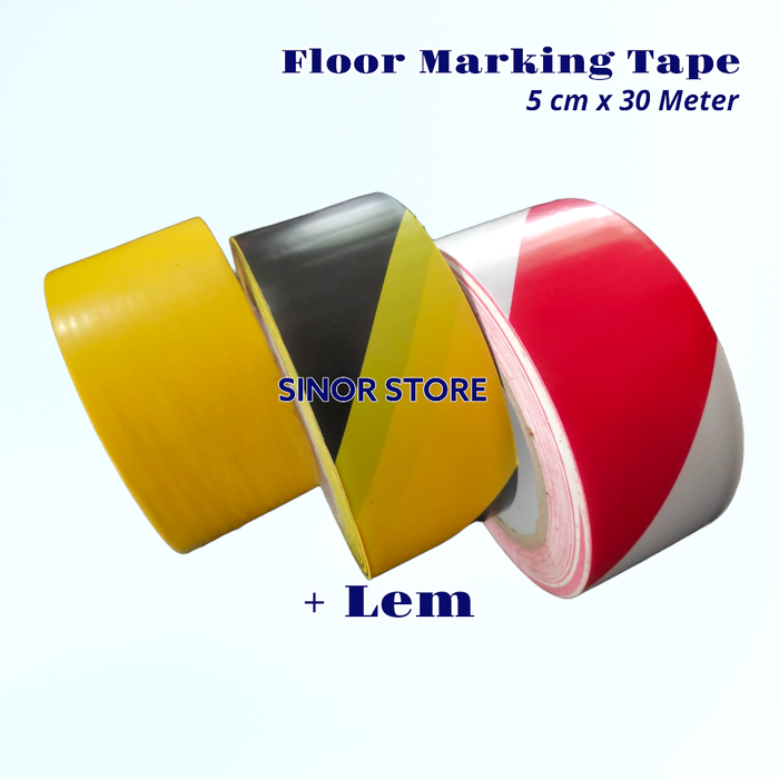 Jual Floor Marking Tape Lakban Lantai PVC Police Line Dengan LEM - FULL ...