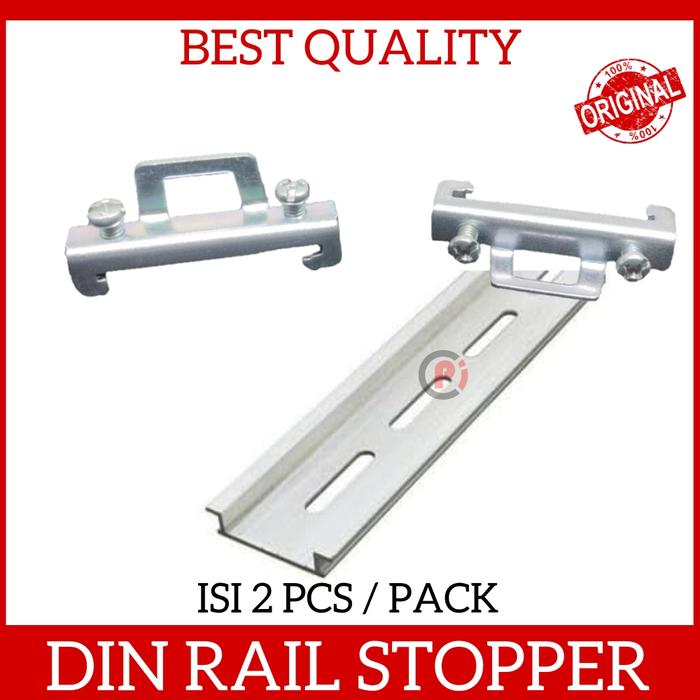 Jual Isi 2 Pcs Stopper Stop End Plate Din Rail Rel MCB di Panel Box ...