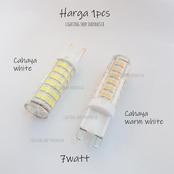 Jual Lampu Halogen Kacang led kaki G9 7W 220V warm white - White ...
