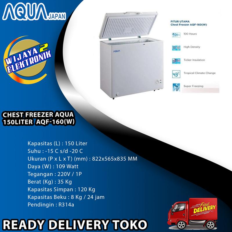 AQUA Chest Freezer 150L AQF-160W / AQF 160 W - Shop | Tokopedia