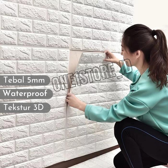 Jual Wallpaper Dinding 3D Foam Wall Panel Bata 70cm x 77cm Tebal 5mm - Pintu Abu-abu - Jakarta ...