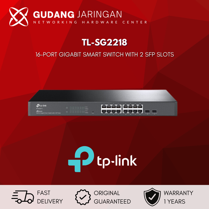 Jual TL-SG2218 JetStream 16-Port Gigabit Smart Switch with 2 SFP Slots ...