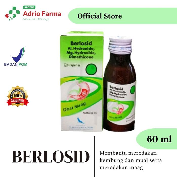 Jual BERLOSID OBAT MAAG 60 ml - Berlosyd Syrup - Obat Lambung Magh - 10 ...