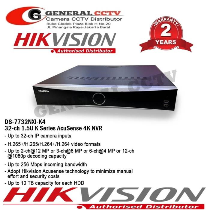 Promo HIKVISION 7732NXI-K4 NVR 32 CHANNEL HIKVISION 4K - DS-7732NXI-K4 ...