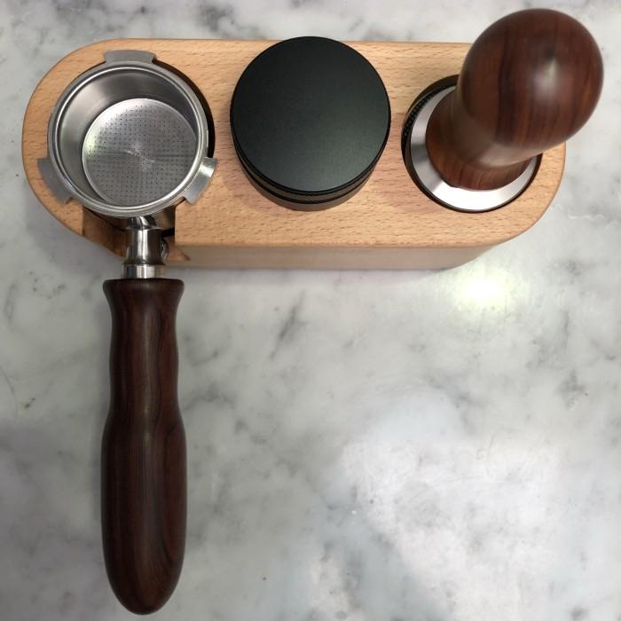 Tamping mat wood tamper holder / Wooden Tamping matt / Dudukan Tamper ...