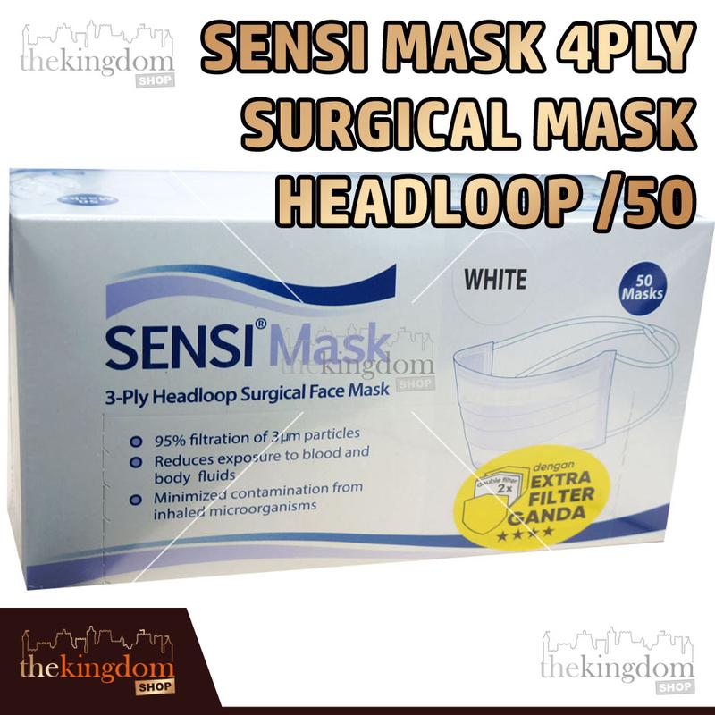 Sensi Mask 4ply Surgical Mask Headloop /50 Masker Medis Beda - Shop ...