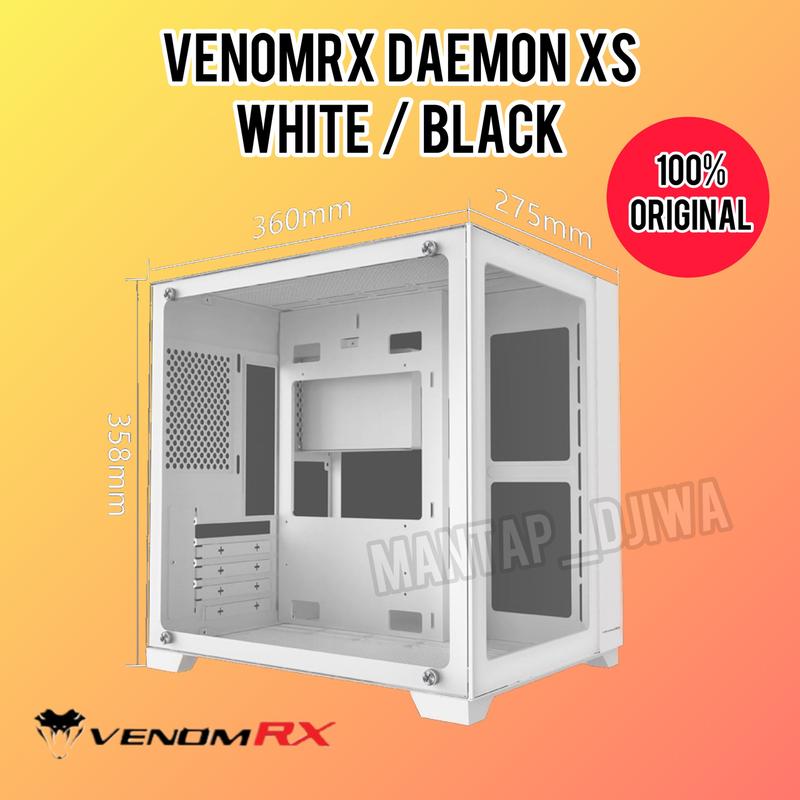 VenomRX Daemon XS Black Hitam / White Putih MATX Casing Case Venom RX ...