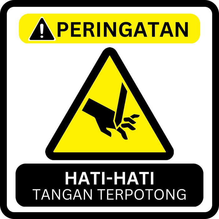 Jual Stiker Safety Sign Bahaya Hati-Hati Tangan Terpotong (10cm x 10cm ...