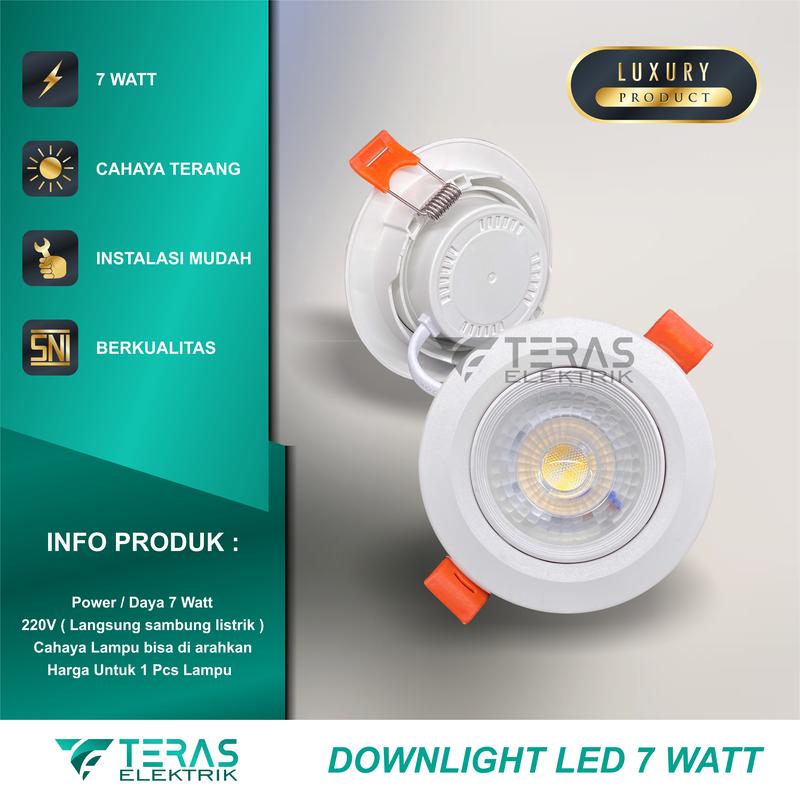 Lampu downlight spotlight LED 7w 7 Watt - Shop | Tokopedia