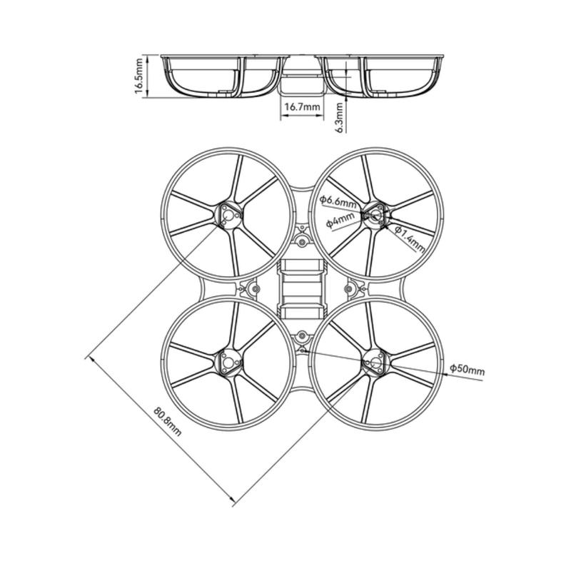 BetaFPV Meteor75 Pro Frame Prop 45mm 1S Tinywhoop Brushless Whoop ...