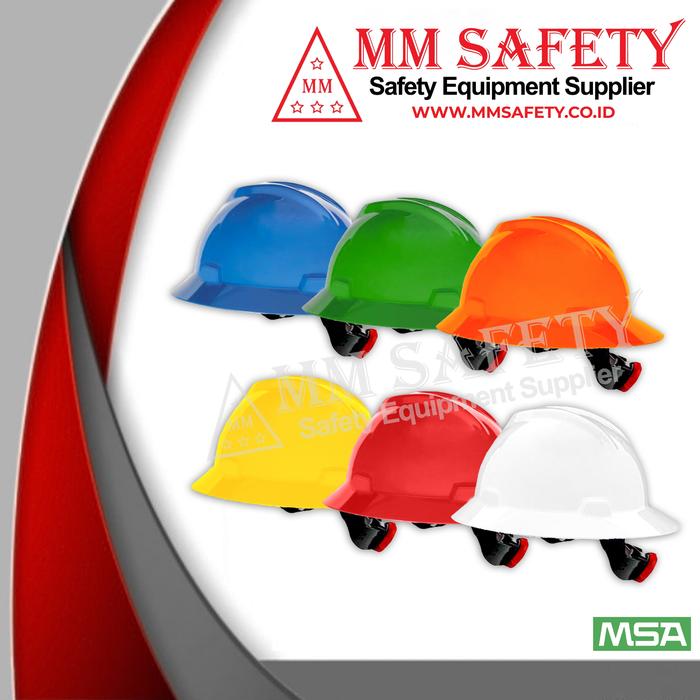 Jual Helm Proyek Kerja Safety MSA V-Gard Fullbrim Lokal With Fastrack ...