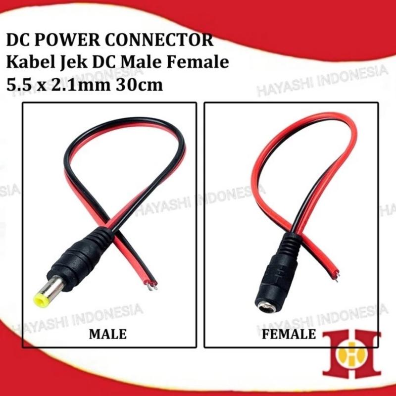 Kabel Jack DC 5V 6V 9V 12V Power Supply Male Female Konektor Adaptor ...